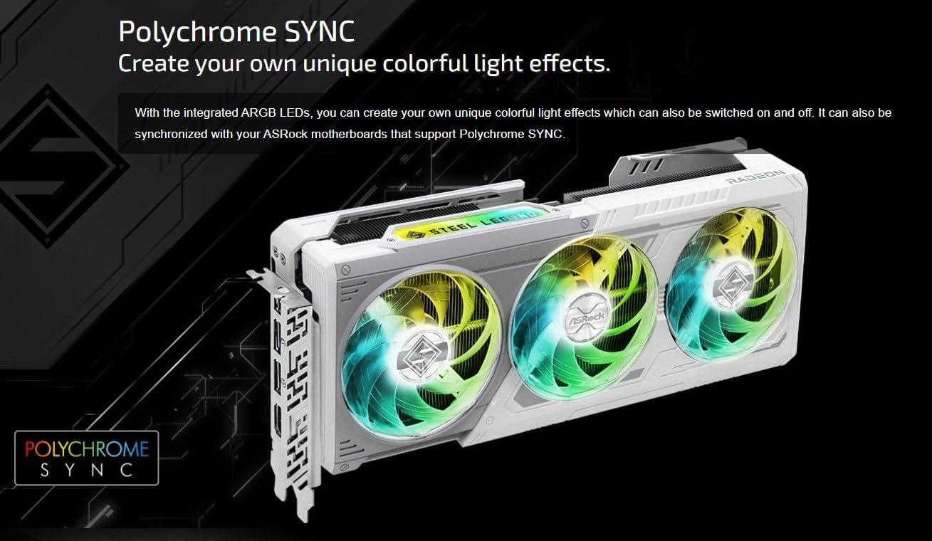 ASRock AMD Radeon RX 9070 XT Steel Legend 16GB White – Specifications ...