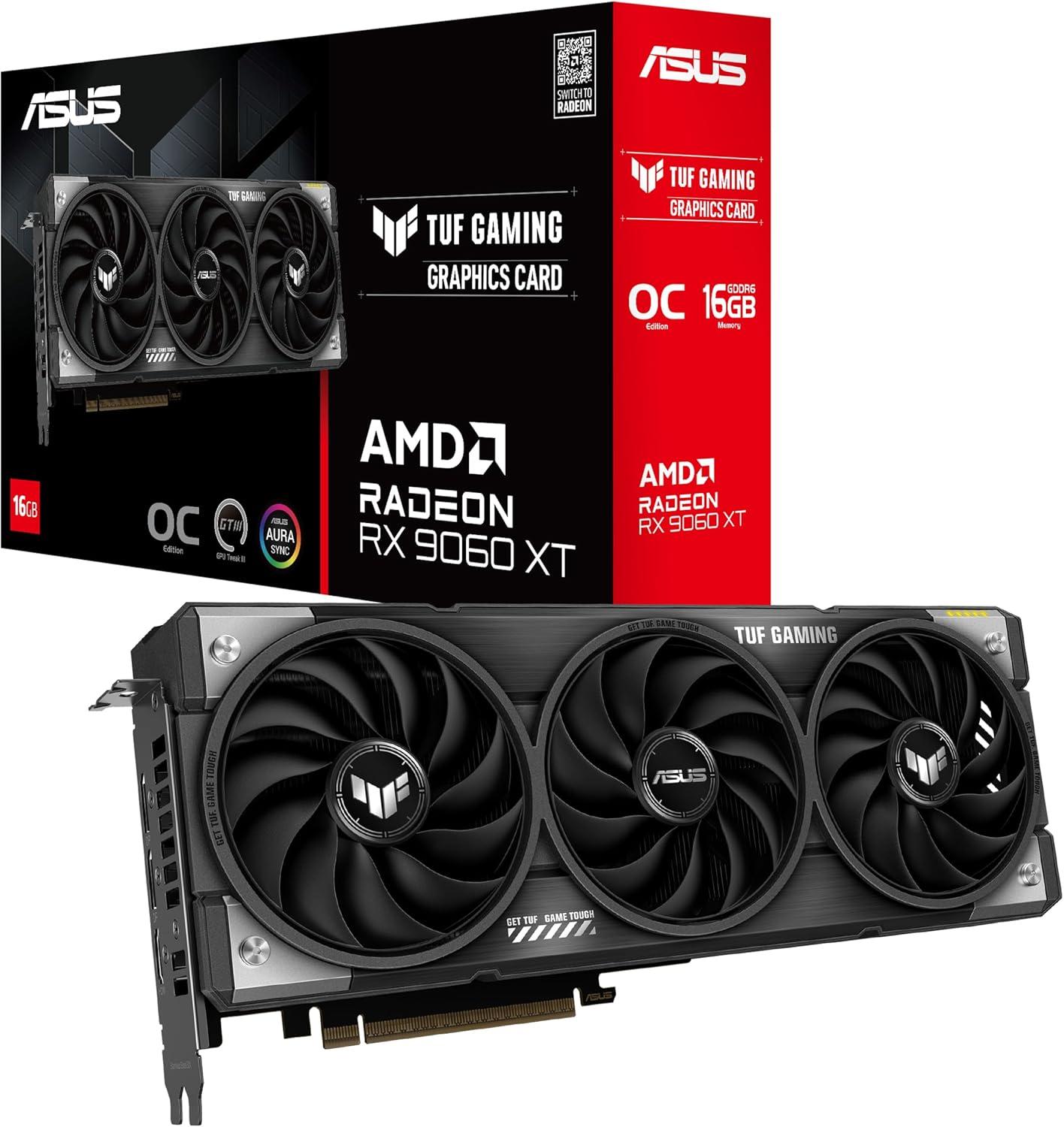 XFX Swift AMD Radeon RX 9060 XT OC Triple Fan Gaming Edition with 16GB ...